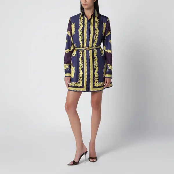 Versace Twill Baroque Print Mini Dress