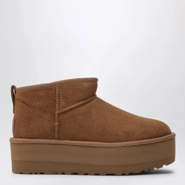 UGG Classic Ultra Mini Platform Boots In Chestnut - Beige