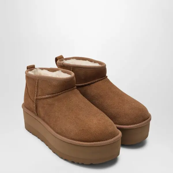 UGG Classic Ultra Mini Platform Boots In Chestnut