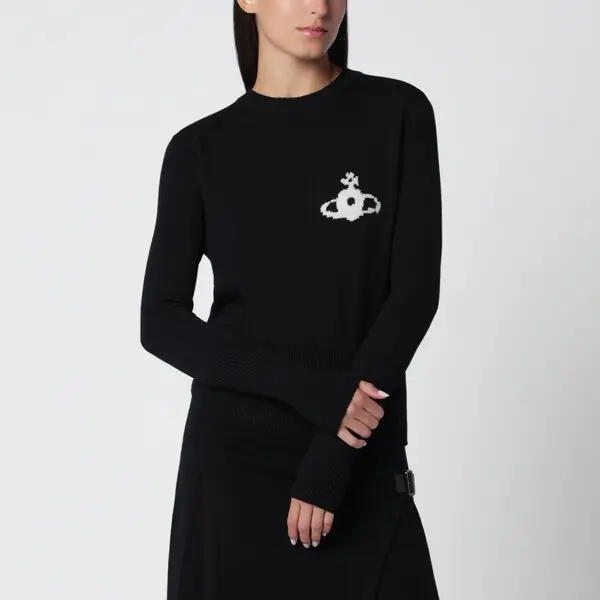 VIVIENNE WESTWOOD Jumper With Embroidered Orb Logo - Black