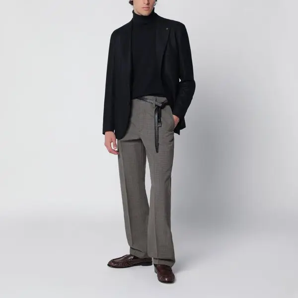 Tagliatore Navy Single-breasted Wool And Cashmere Jacket