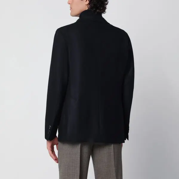 Tagliatore Navy Single-breasted Wool And Cashmere Jacket