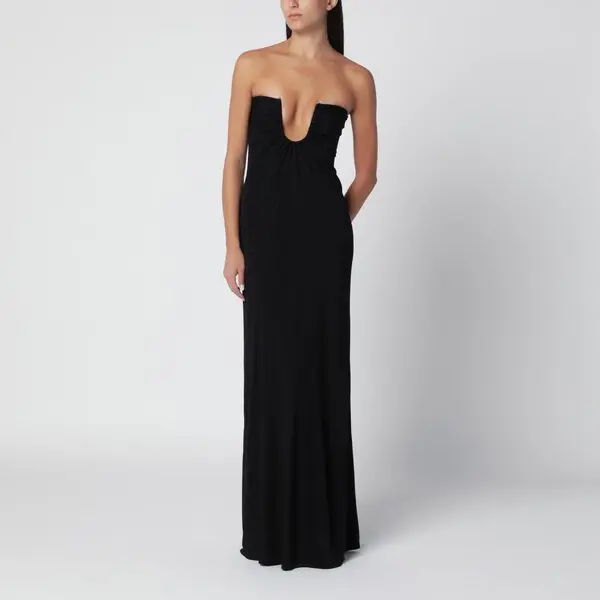 Christopher Esber Arced Palm Viscose Strapless Dress