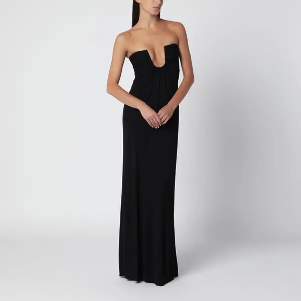 Christopher Esber Arced Palm Viscose Strapless Dress