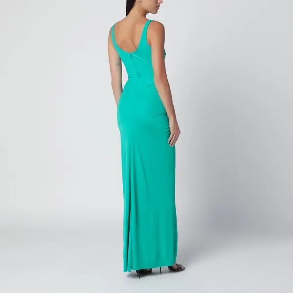 Christopher Esber Draped Malachite Viscose Maxi Dress - Green