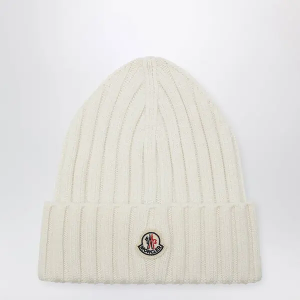 Moncler Cable-knit Wool Beanie With Logo