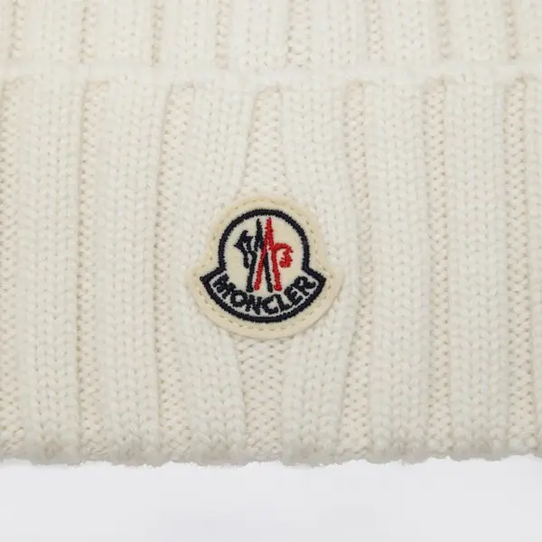 Moncler Cable-knit Wool Beanie With Logo