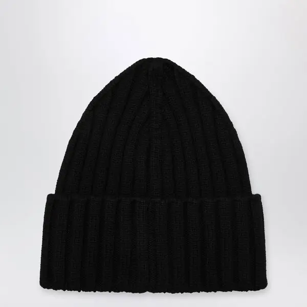 Moncler Cable-knit Wool Beanie With Applied Logo