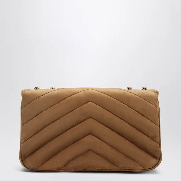 Saint Laurent Loulou Medium Caramel Suede Bag - Orange