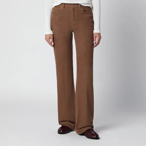Saint Laurent 1970s Fall Leaf Corduroy Trousers - Brown