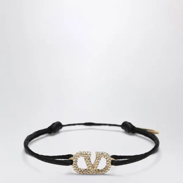 Valentino Garavani Vlogo Signature Bracelet With Crystals - Black