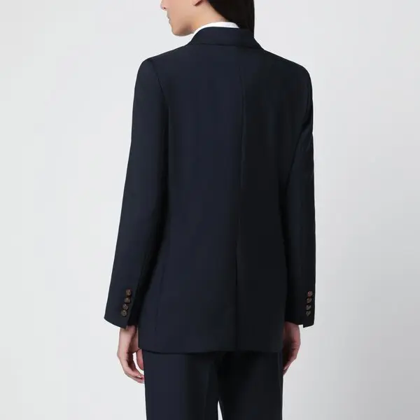 BLAZÉ MILANO Navy Wool And Mohair Double-breasted Jacket