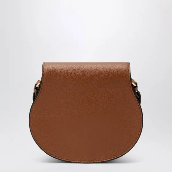 Chloé Saddle Marcie Bag In Light Grained Leather - Brown