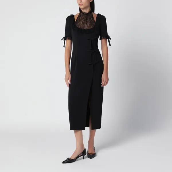 Alessandra Rich Midi Dress With Lace Insert