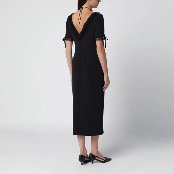 Alessandra Rich Midi Dress With Lace Insert