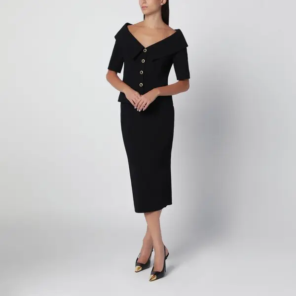 Alessandra Rich Off-shoulder Wool Crêpe Jacket