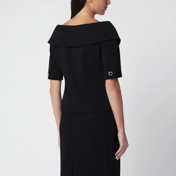 Alessandra Rich Off-shoulder Wool Crêpe Jacket