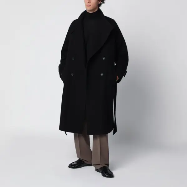 Tagliatore Double-breasted Wool-blend Coat With Belt
