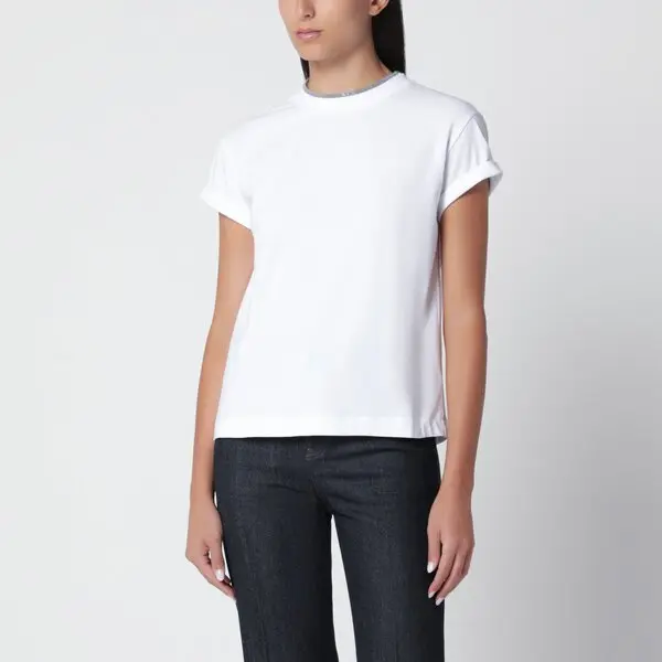 Brunello Cucinelli Crew-neck T-shirt With Monile Detail