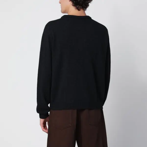 LEMAIRE Coal Alpaca Wool Blend Crew Neck Sweater