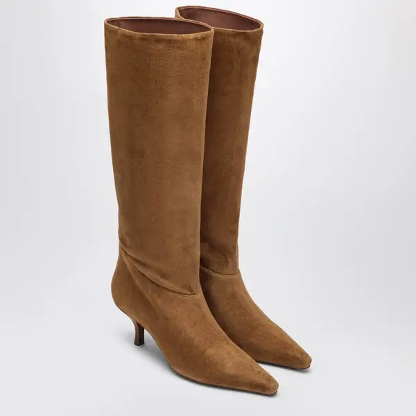 Paris Texas Knee-high Suede Boots - Beige
