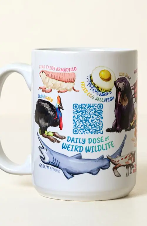 UNCOMMON GOODS Weird Animals Qr Mug