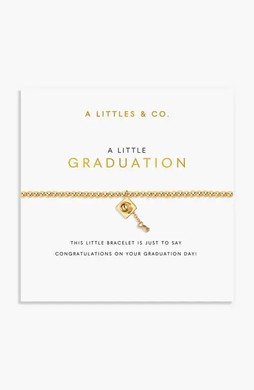 A LITTLES & CO A Little Graduation Cap Charm Bracelet In Gold-tone Plating