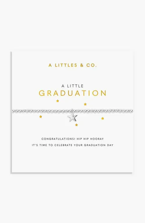 A LITTLES & CO A Little Graduation Cap Charm Bracelet In Gold-tone Plating - Silver Plated