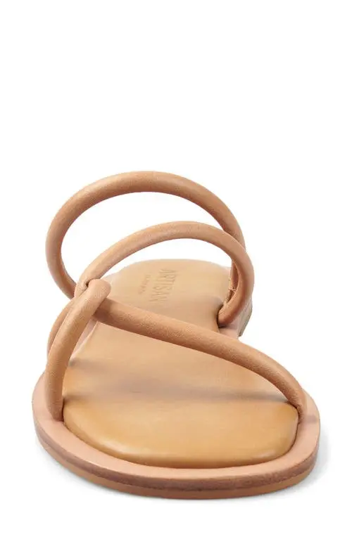 ARTISAN CRAFTED BY ZIGI Bax Leather Slide Sandal - Tan Leather