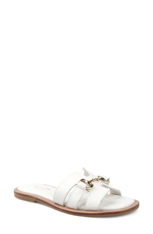 ARTISAN CRAFTED BY ZIGI Bellevue Leather Slide Sandal - White Leather
