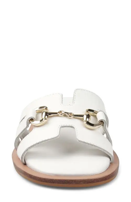 ARTISAN CRAFTED BY ZIGI Bellevue Leather Slide Sandal - White Leather
