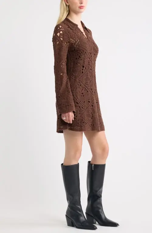 Treasure & Bond Crochet Mini Dress