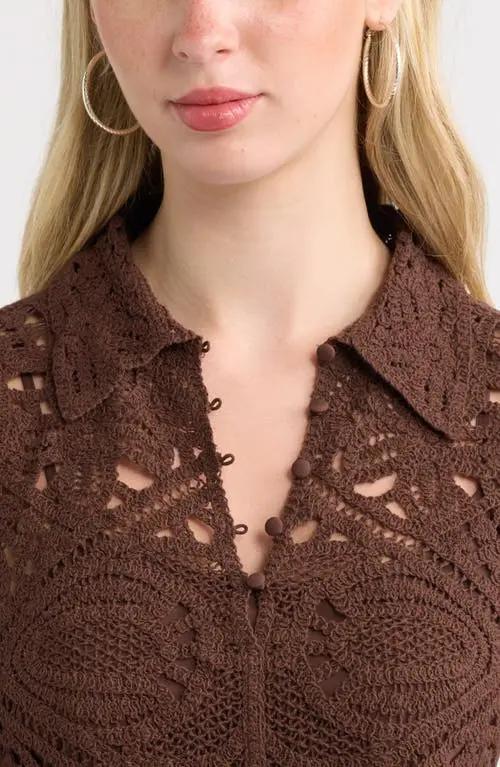 Treasure & Bond Crochet Mini Dress