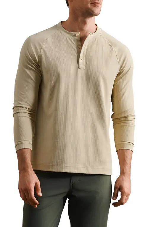 RHONE Waffle Tech Henley - Toasted Oat