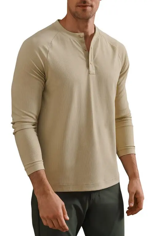RHONE Waffle Tech Henley - Toasted Oat