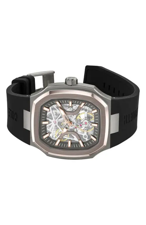 KENNETH COLE Automatic Leather Strap Watch