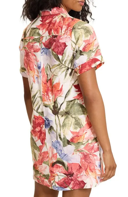 Tommy Bahama Island Bloom Floral Print Linen Shift Dress