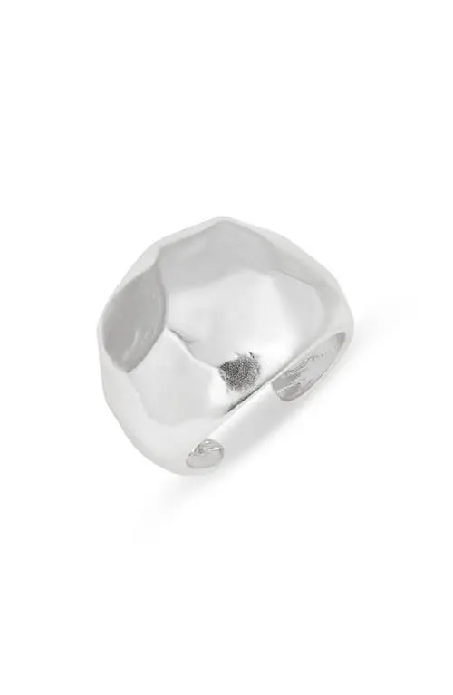 KARINE SULTAN Liquid Textured Dome Ring - Silver