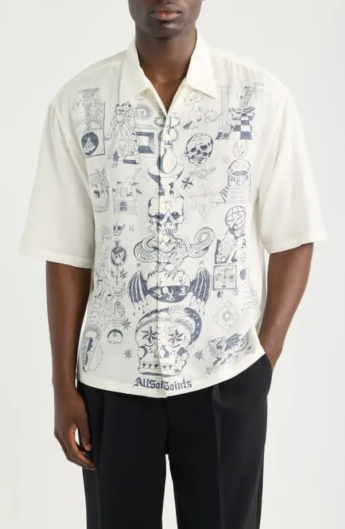 ALLSAINTS Ignis Short Sleeve Button-up Shirt - Ecru
