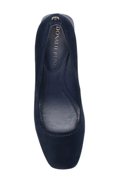 DONALD PLINER Delite Pump With Embossed Block Heel - Navy
