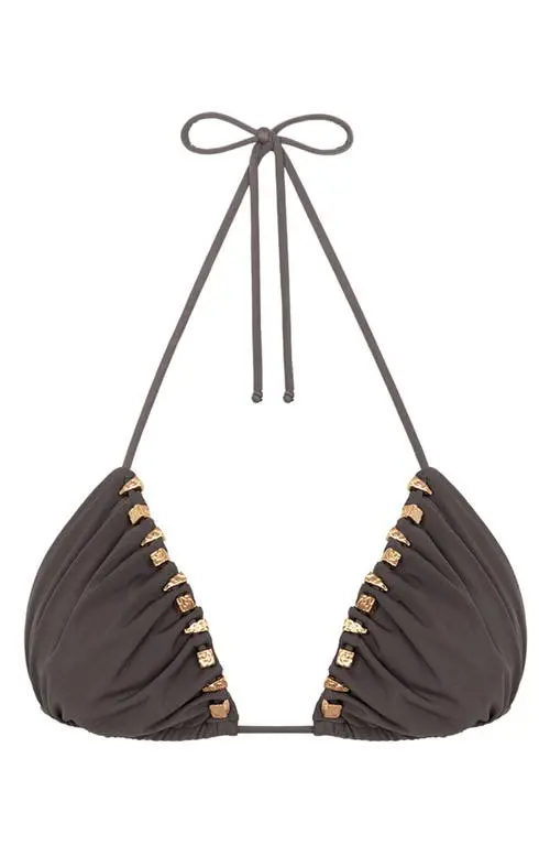 VIX PAULA HERMANNY Marissa Triangle Bikini Top With Embellishments