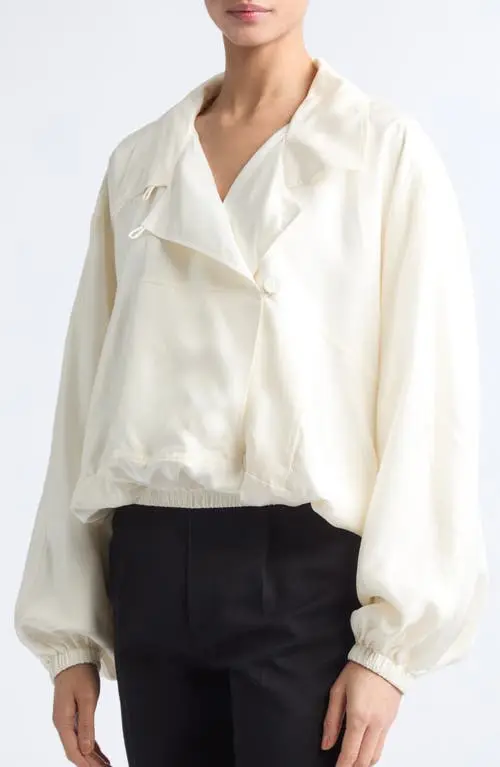 RÓHE Silk Anorak With Asymmetrical Closure - Cream