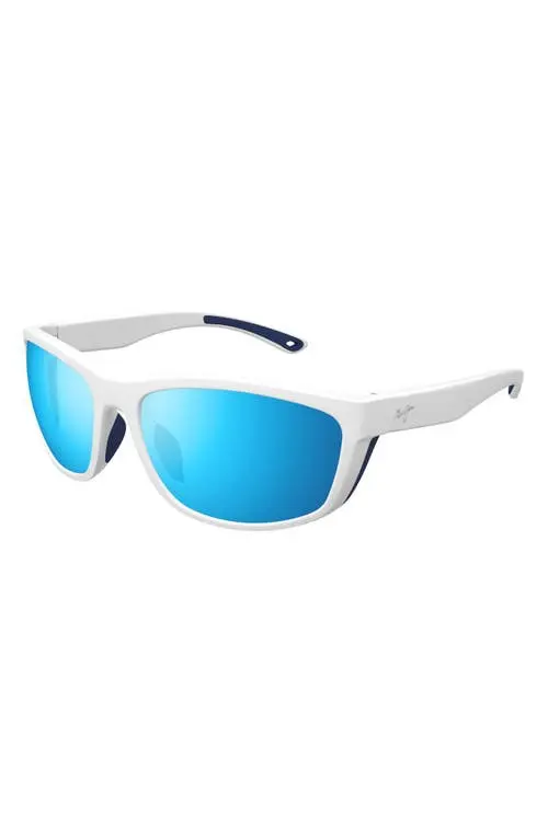 Maui Jim Blue Hawaii Nuu Landing 62mm Polarized Oversize Rectangular Sunglasses