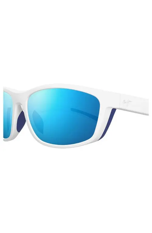 Maui Jim Blue Hawaii Nuu Landing 62mm Polarized Oversize Rectangular Sunglasses