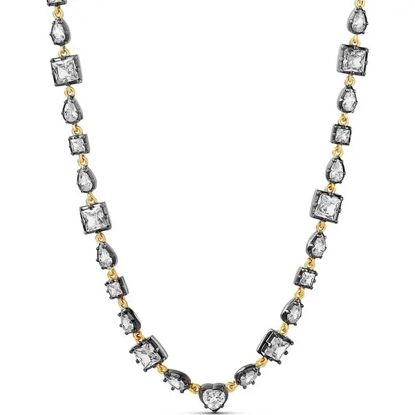 SHYMI Multi Shape Mixed Metal Necklace - Gold