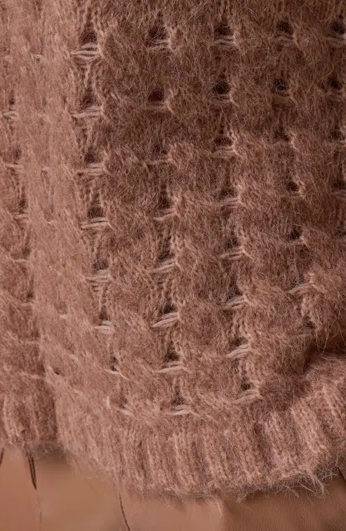 Donna Karan New York Basket Weave Turtleneck Sweater