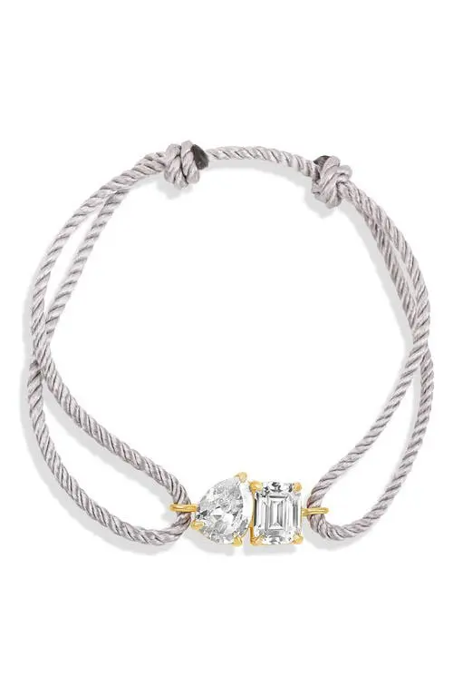 SHYMI Two-stone Prong Set Adjustable Cord Bracelet