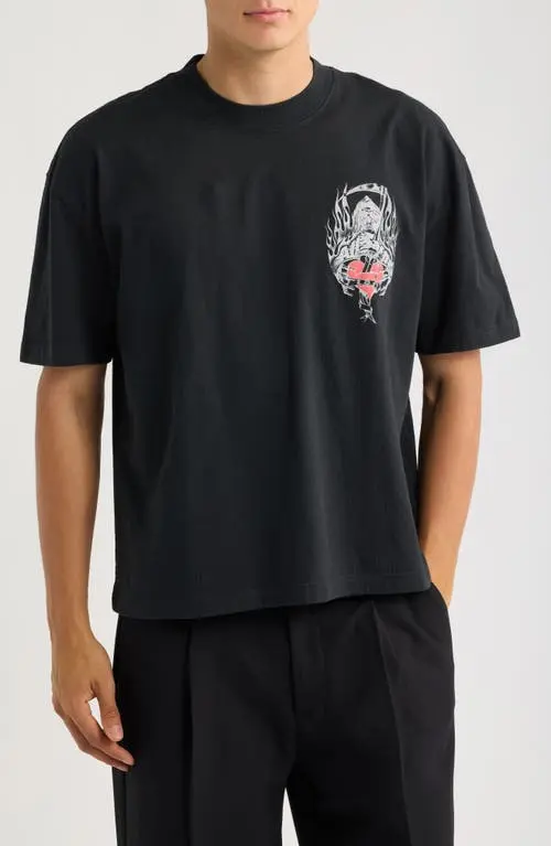 ALLSAINTS Scimitar Graphic Organic Cotton T-shirt - Washed Black