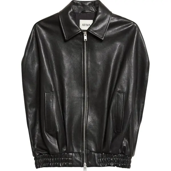 ARMA Bina Vegetal Lambskin Leather Cape Jacket