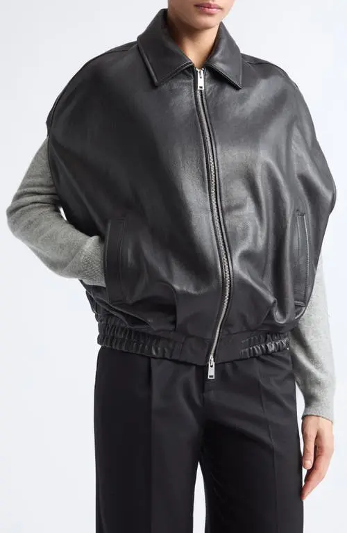 ARMA Bina Vegetable Lambskin Leather Cape Jacket